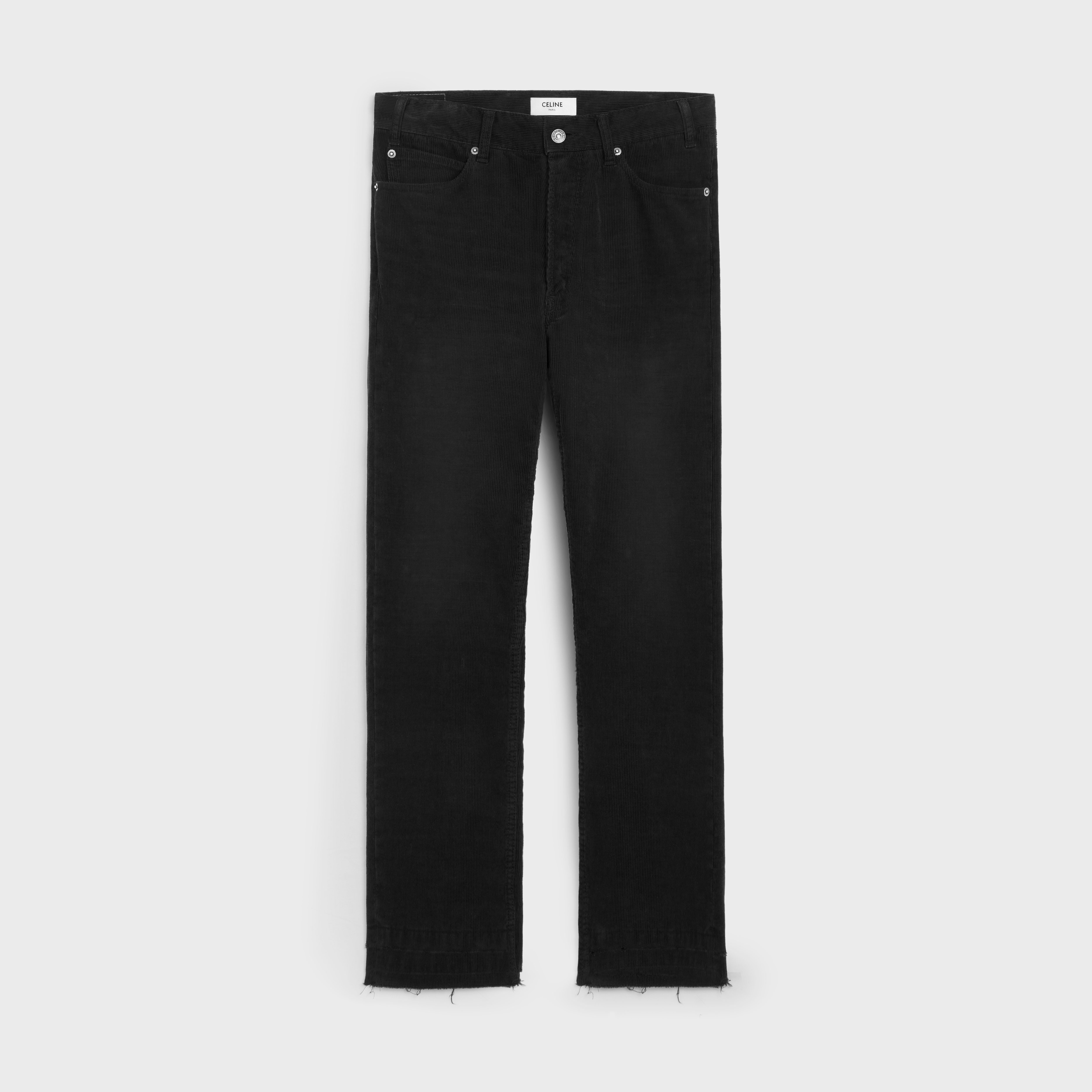 WESLEY JEANS IN CORDUROY - BLACK ROBIN'S RINSE DESTROYED | CELINE