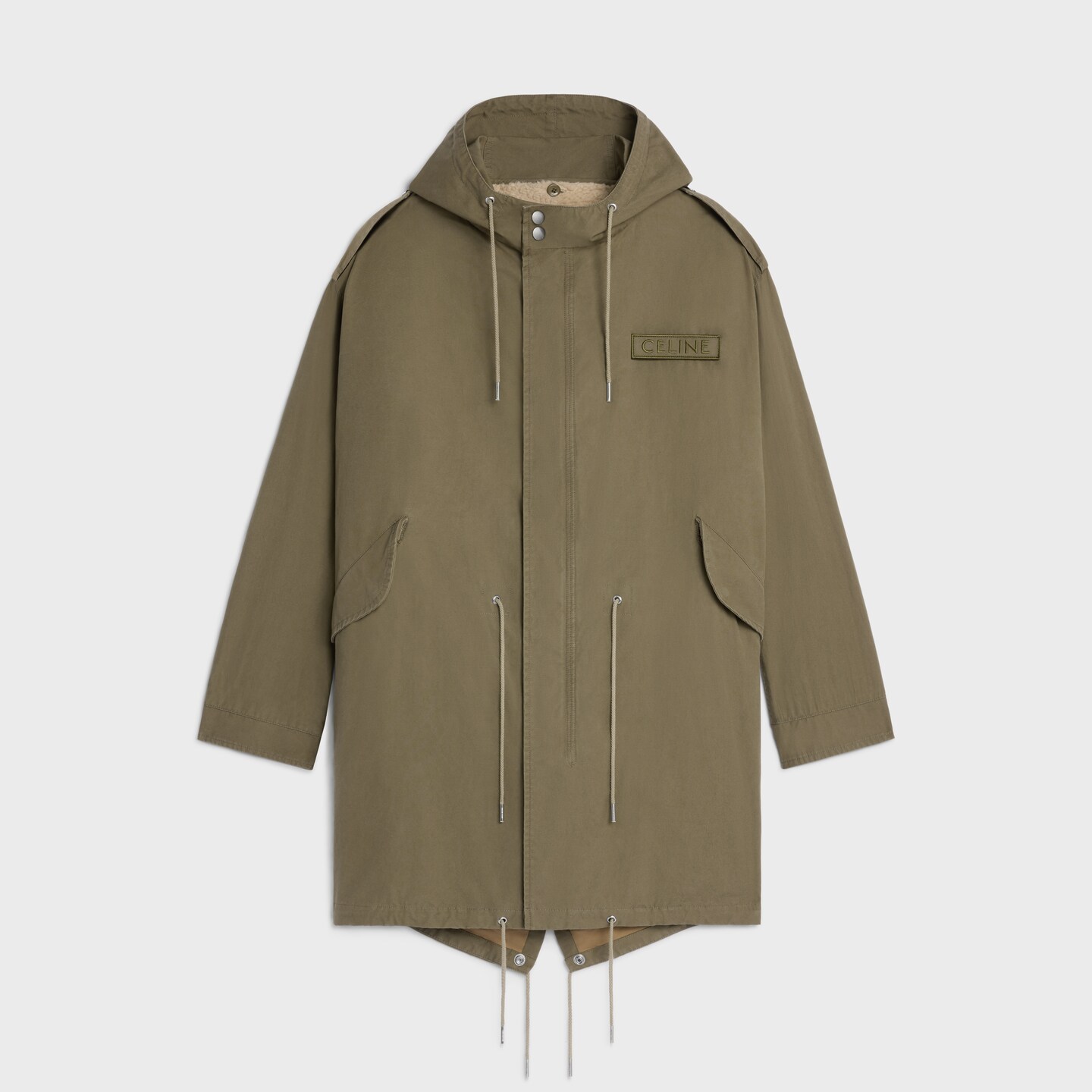 CELINE PARKA IN COTTON - KAKI | CELINE