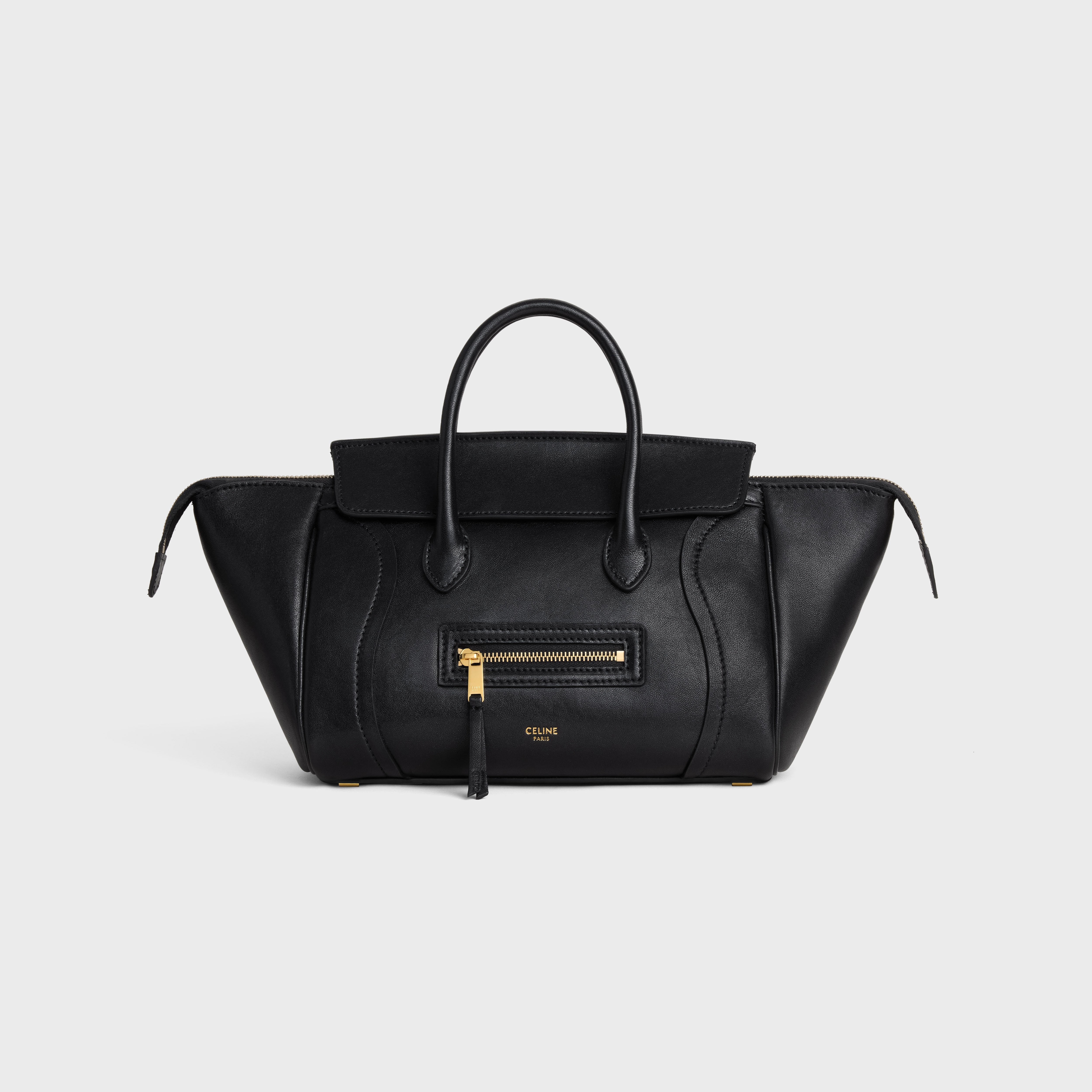 SMALL NEW LUGGAGE IN SUPPLE SHINY LAMBSKIN - BLACK | CELINE