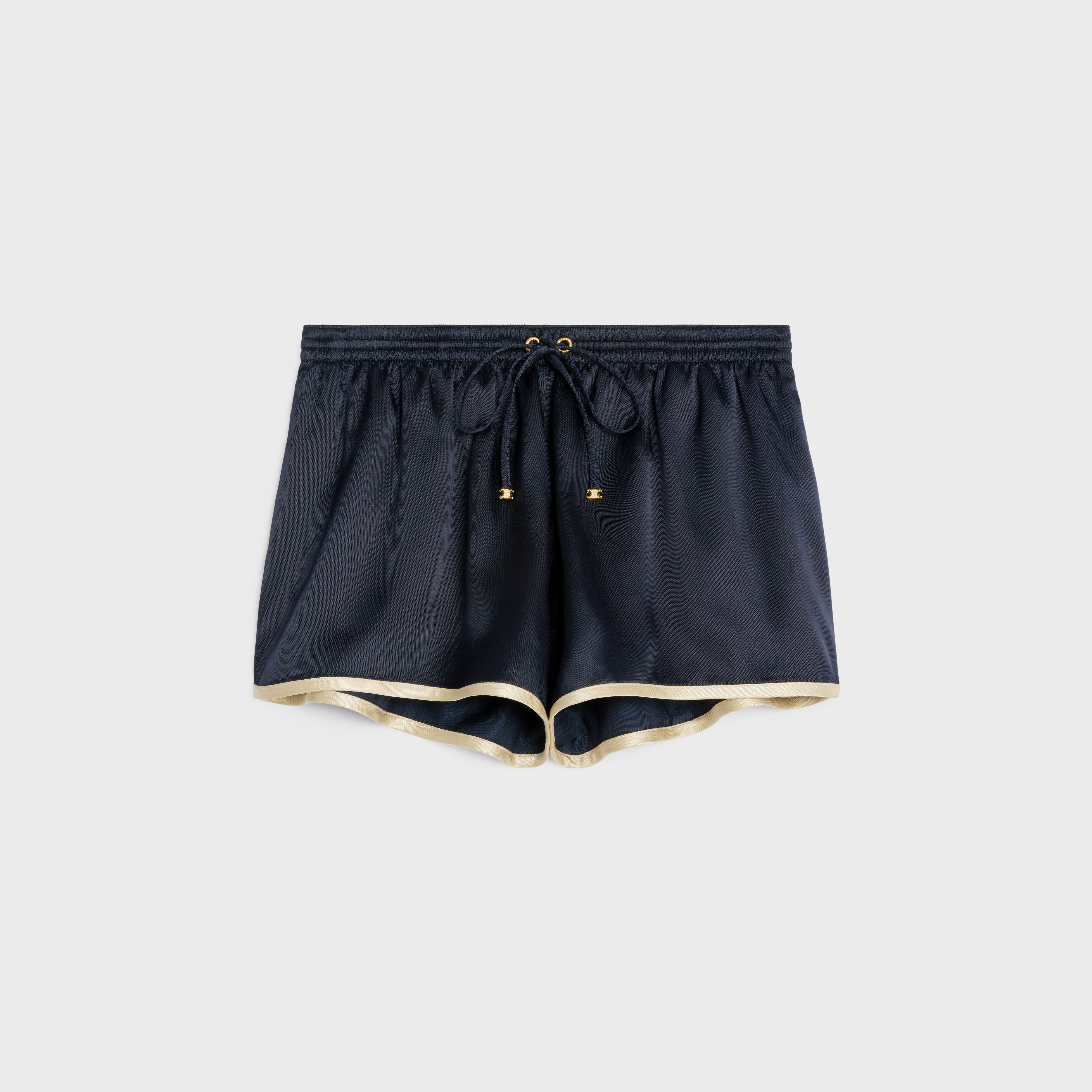 MINI SHORTS IN FLOWING SATIN - NAVY | CELINE