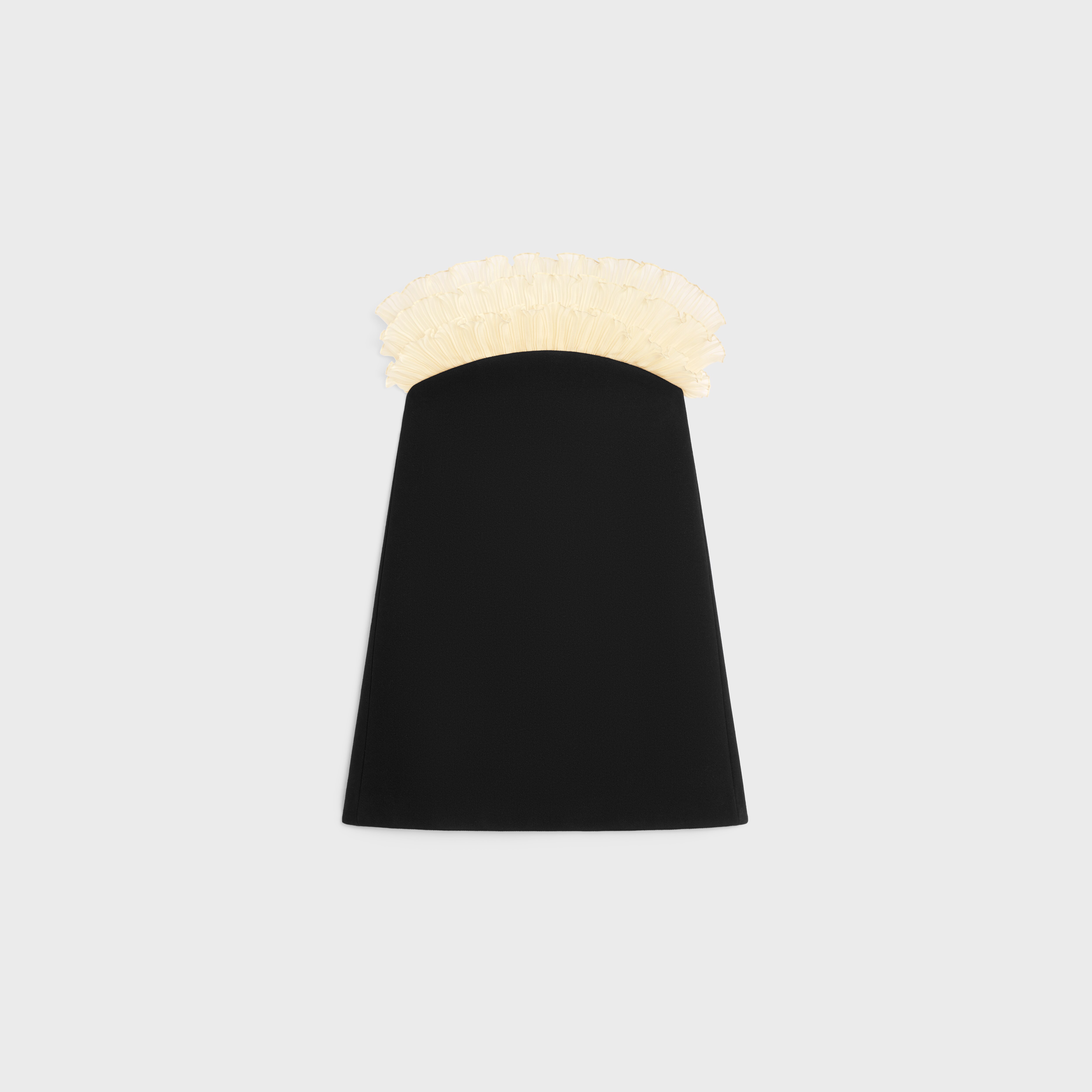 BUSTIER MINI DRESS IN WOOL PIQUÉ - | CELINE