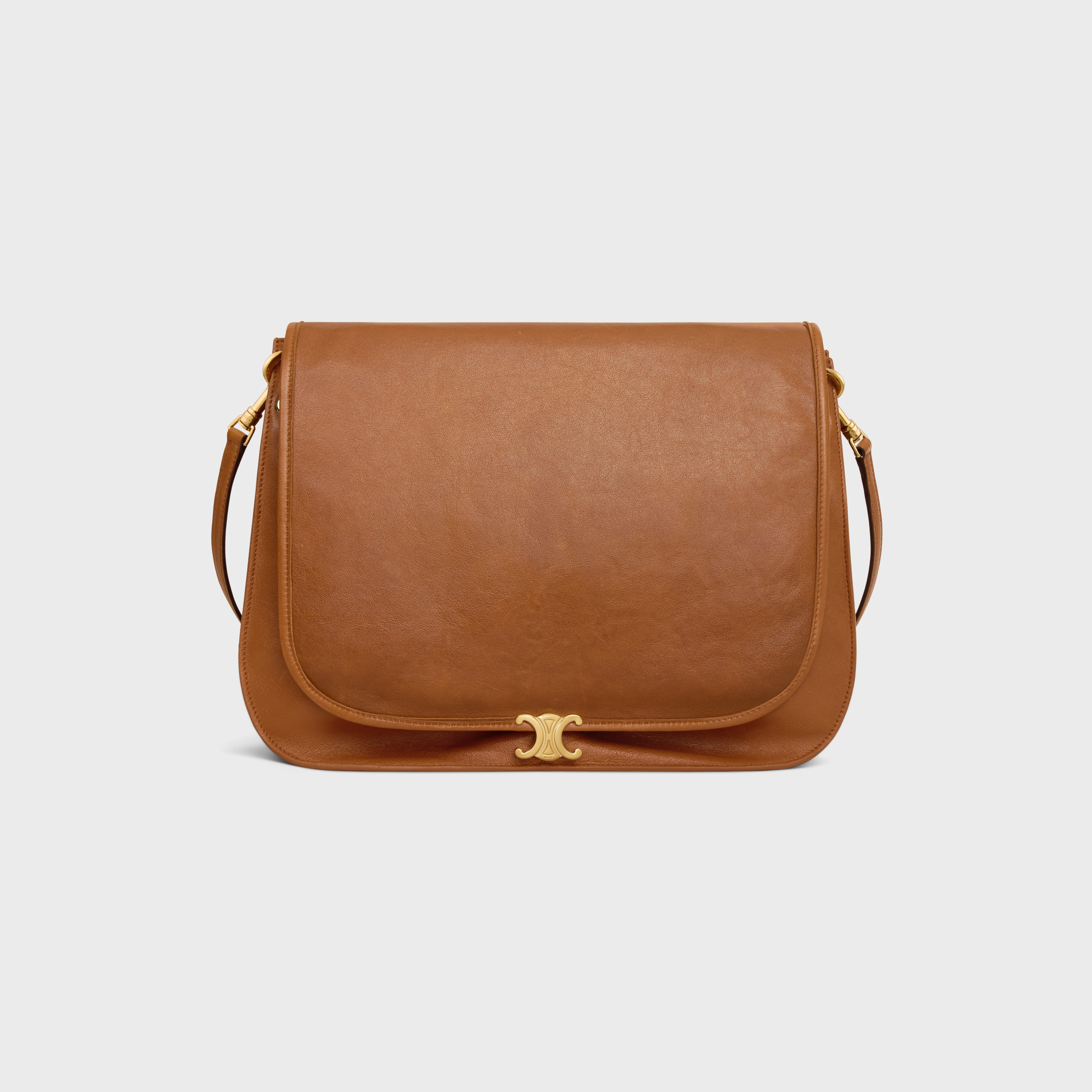 BESACE SOFT TRIOMPHE IN SUPPLE SHINY LAMBSKIN - SOFT TAN | CELINE