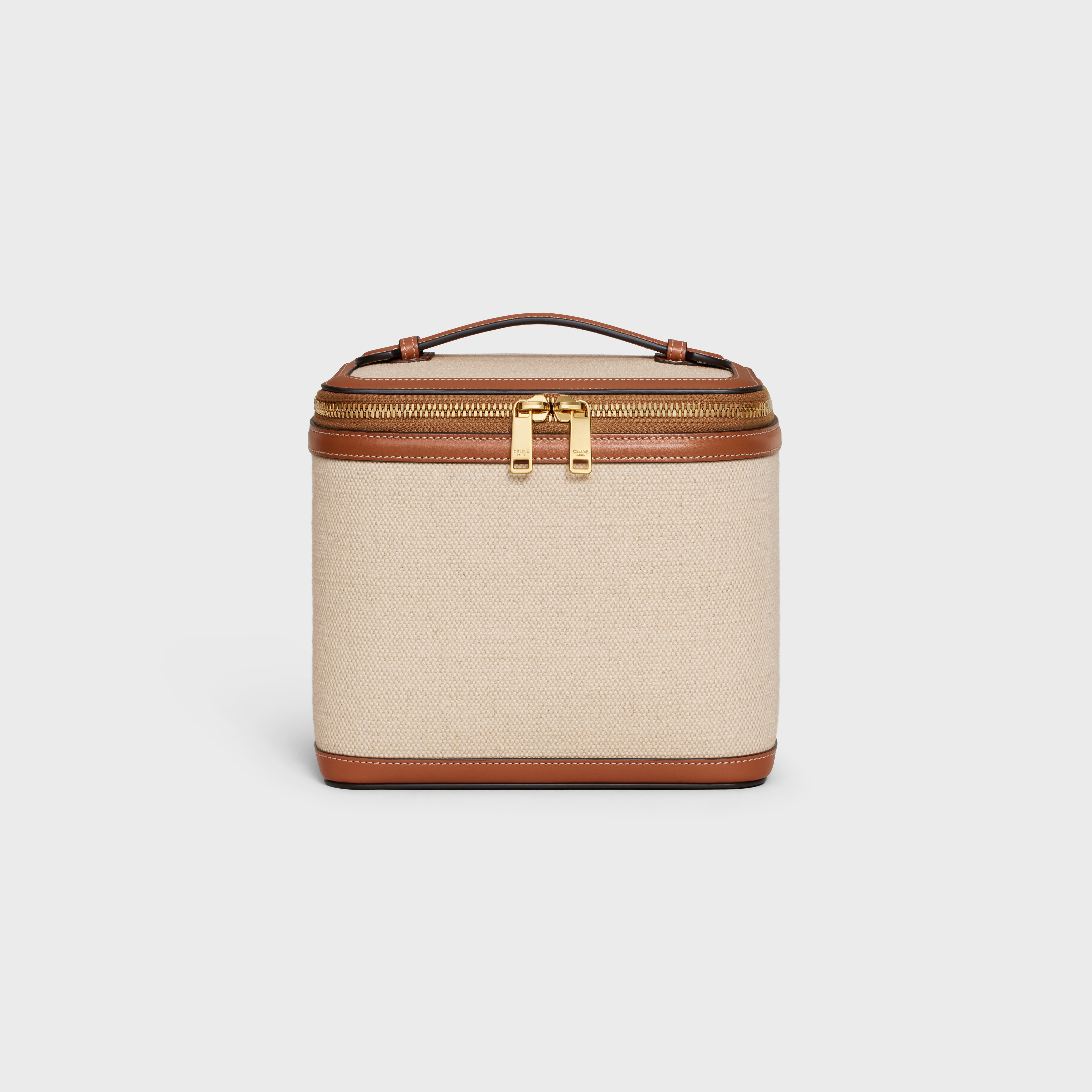 NECESER DE TEJIDO Y PIEL DE BECERRO - NATURAL / TOSTADO | CELINE