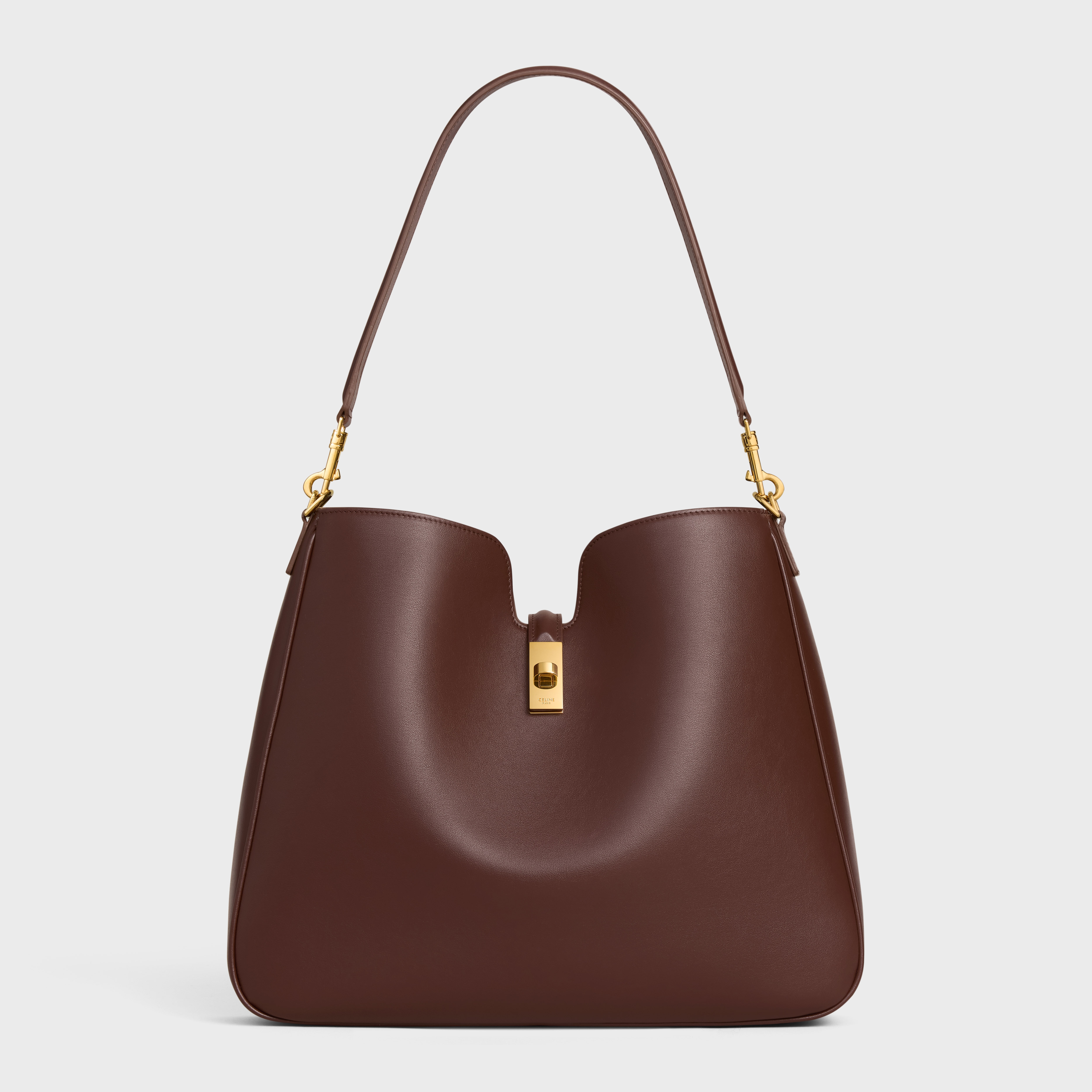 BOLSO CAMILLE 16 MEDIANO DE PIEL DE BECERRO LISA - CASTAÑO | CELINE