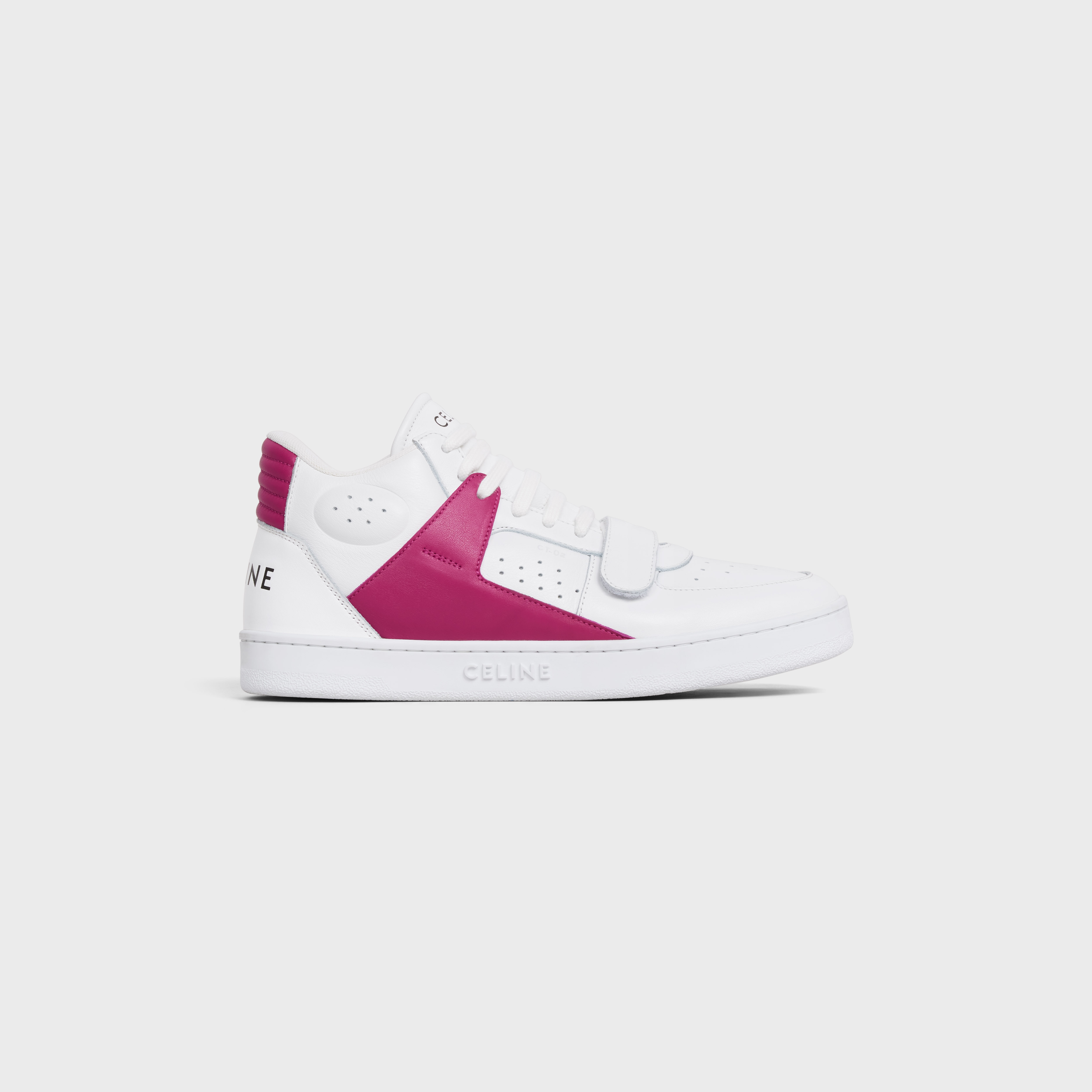 CT-02 CELINE TRAINER MID SNEAKER WITH SCRATCH in CALFSKIN - Optic White ...
