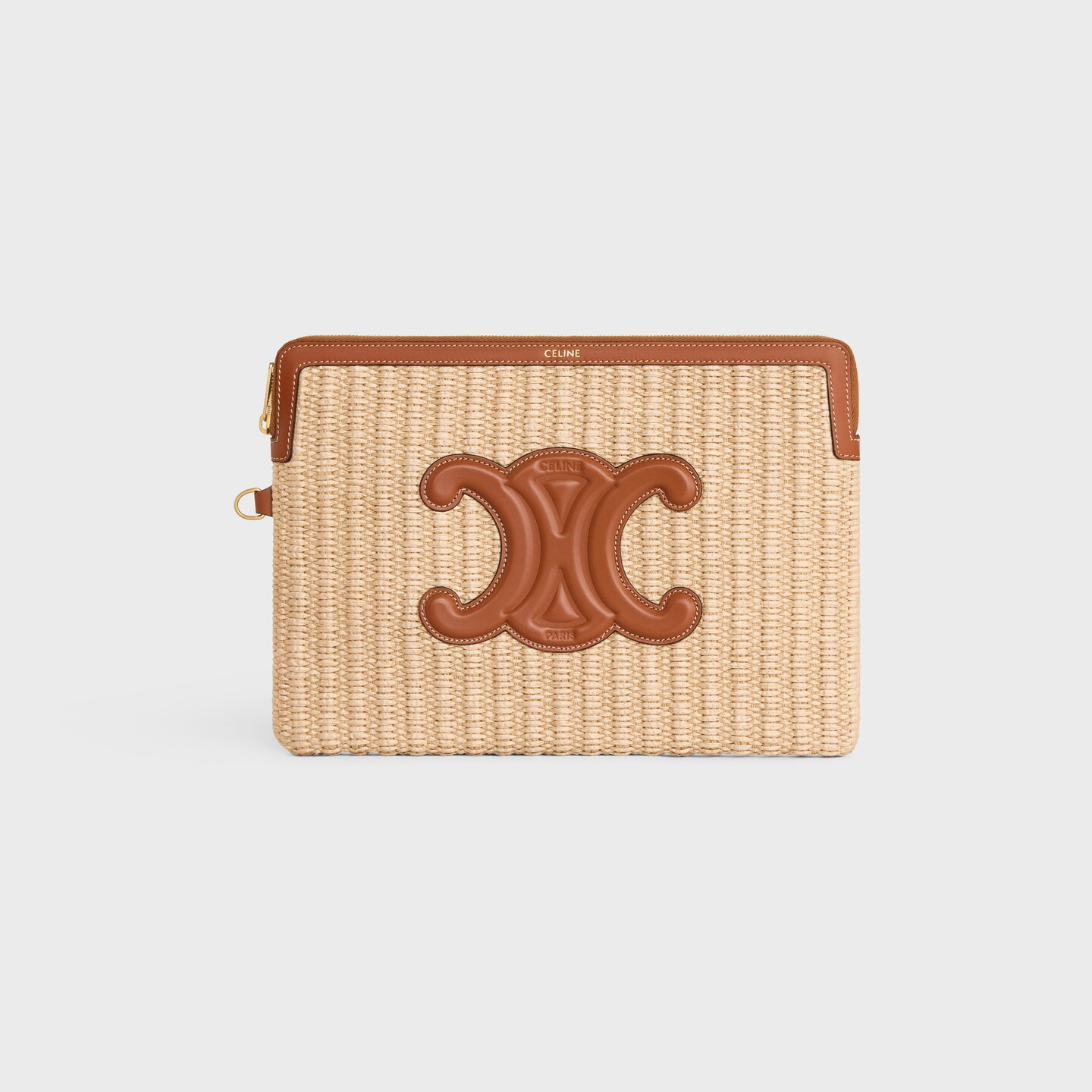 SMALL POUCH WITH STRAP CUIR TRIOMPHE IN RAFFIA EFFECT TEXTILE AND ...