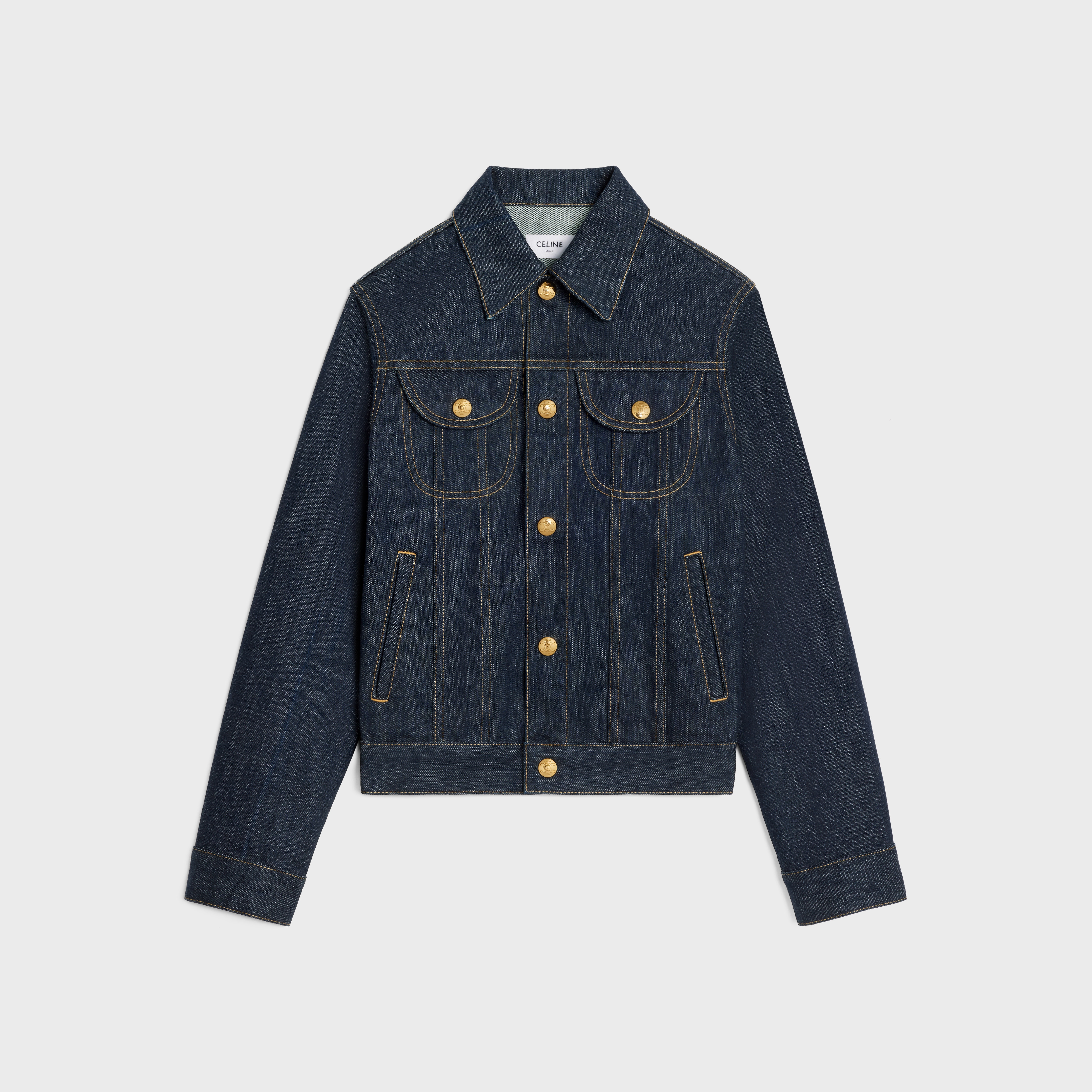 VESTE TRUCKER DENIM RINSED WASH - RINSED | CELINE