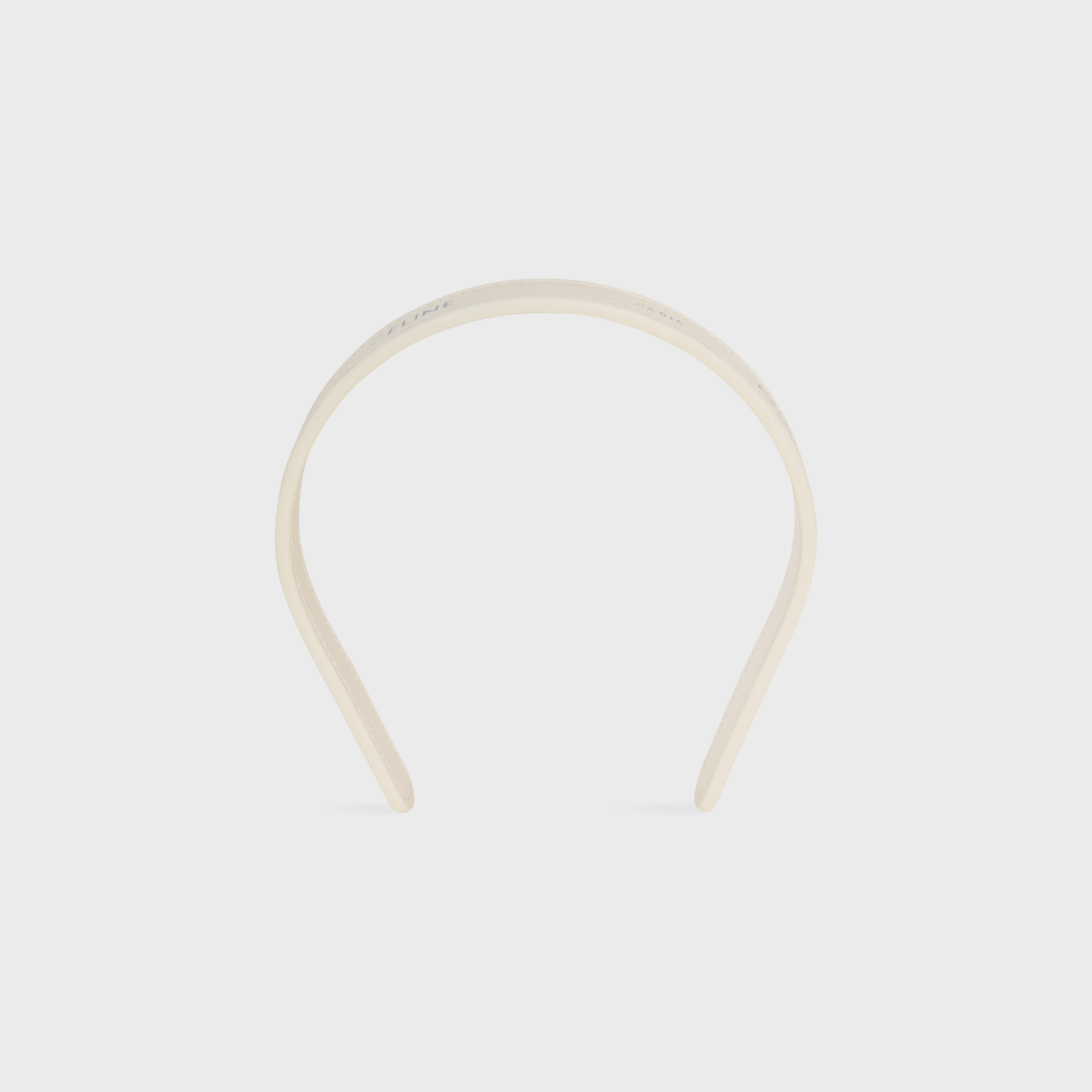 Celine Paris Thin Headband in Calfskin - SILVER / WHITE | CELINE