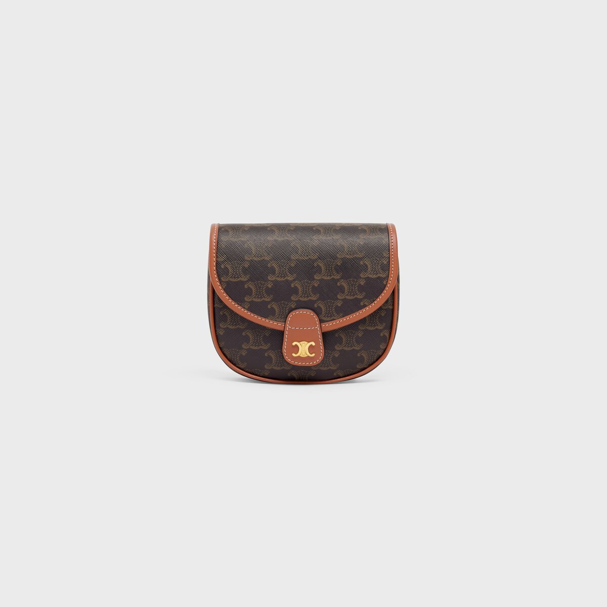 MINI BESACE IN TRIOMPHE CANVAS AND CALFSKIN - TAN | CELINE