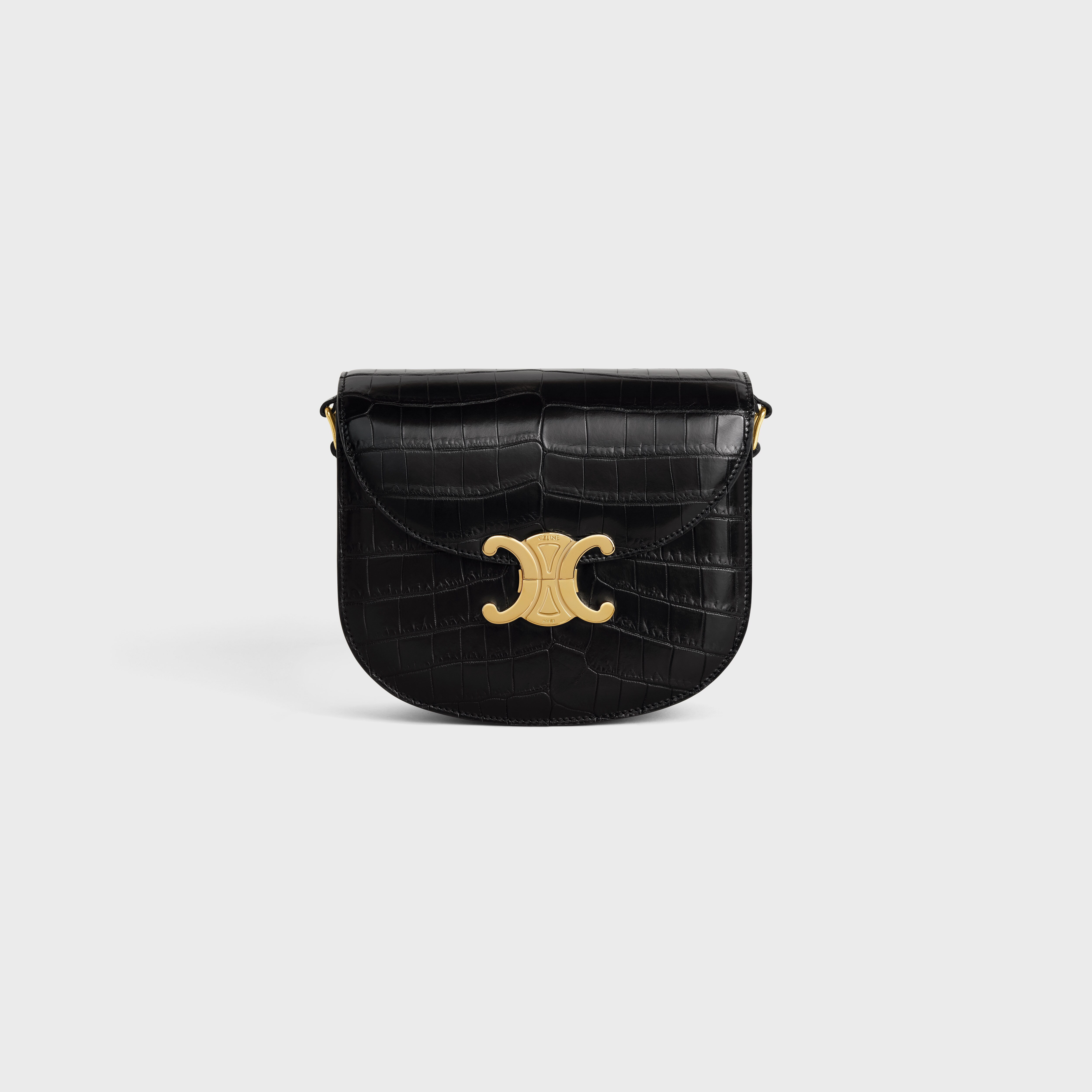 BESACE CLEA IN NILOTICUS CROCODILE - BLACK | CELINE