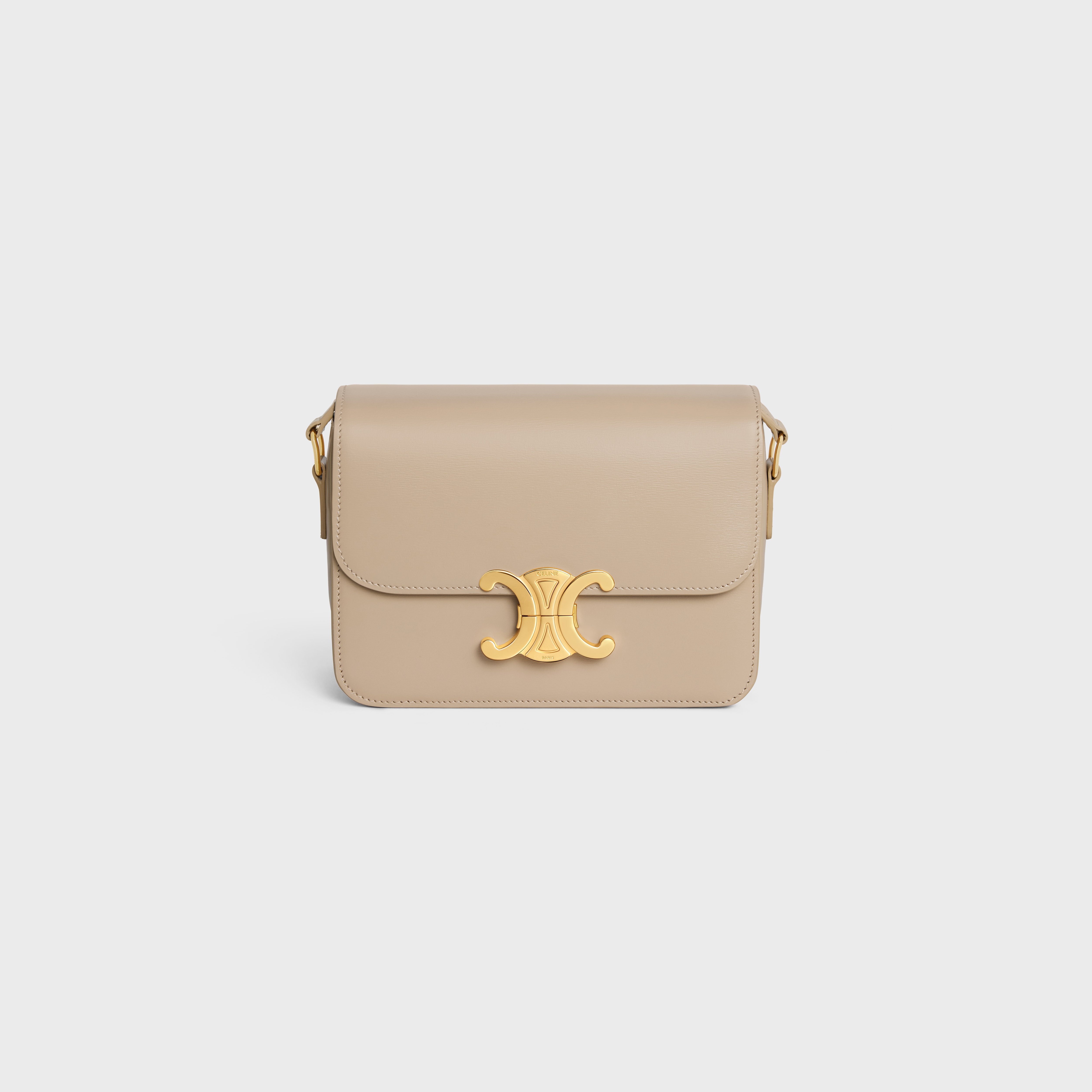 TEEN TRIOMPHE BAG IN SHINY CALFSKIN - BEIGE | CELINE