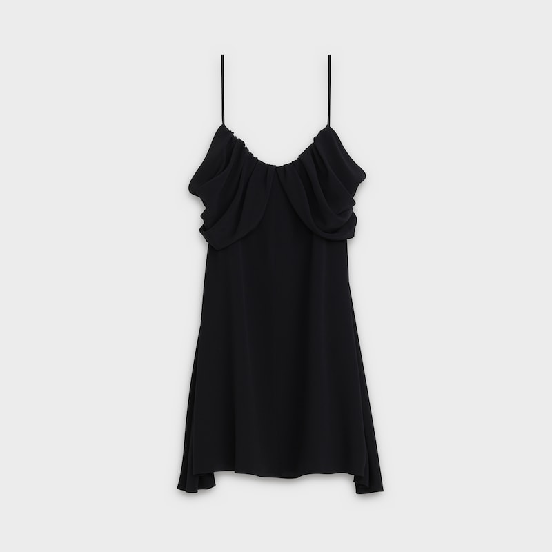 short 'lingerie' dress with foulard detail in crepe de soie acetate ...