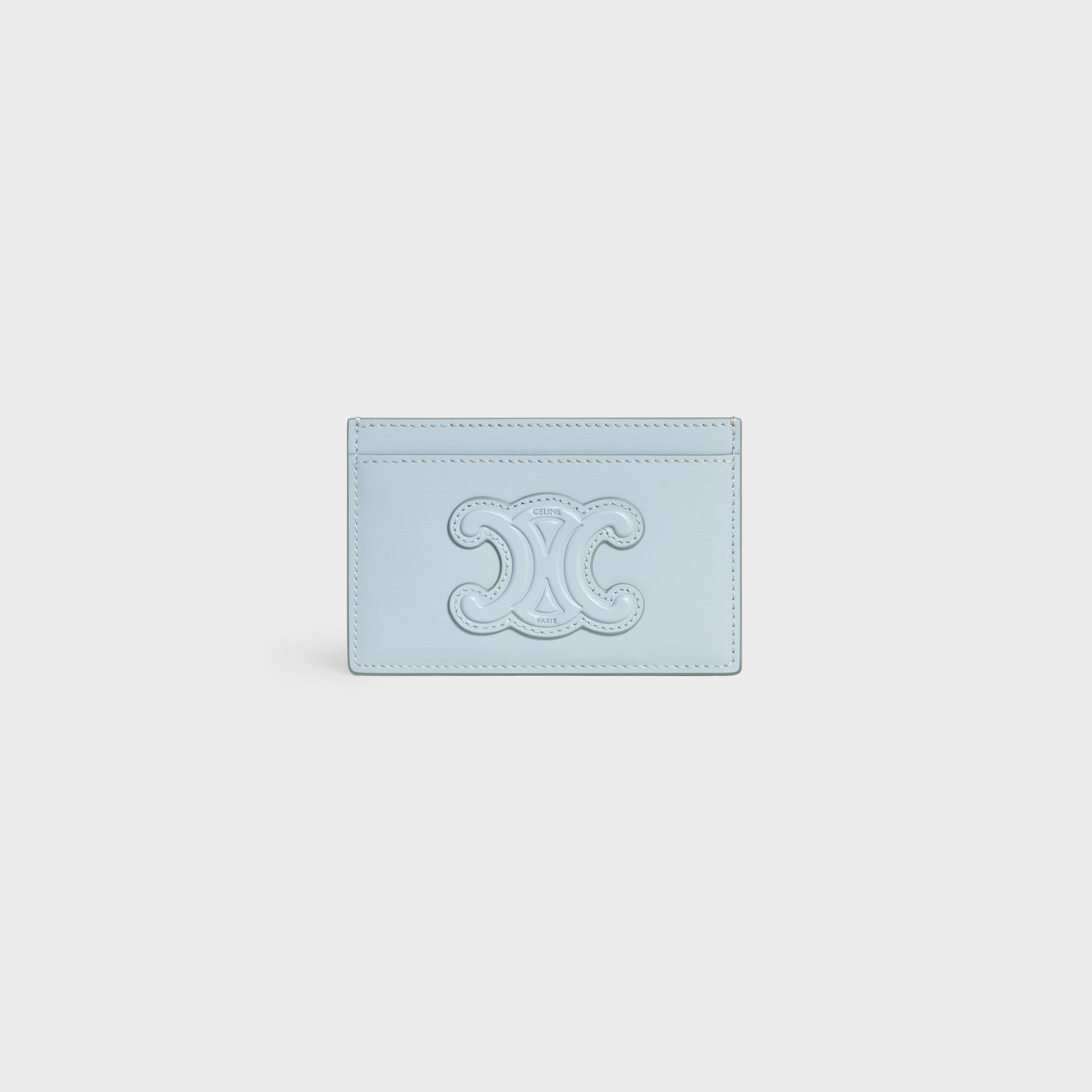 Card holder in Shiny Calfskin - Ice blue | CELINE