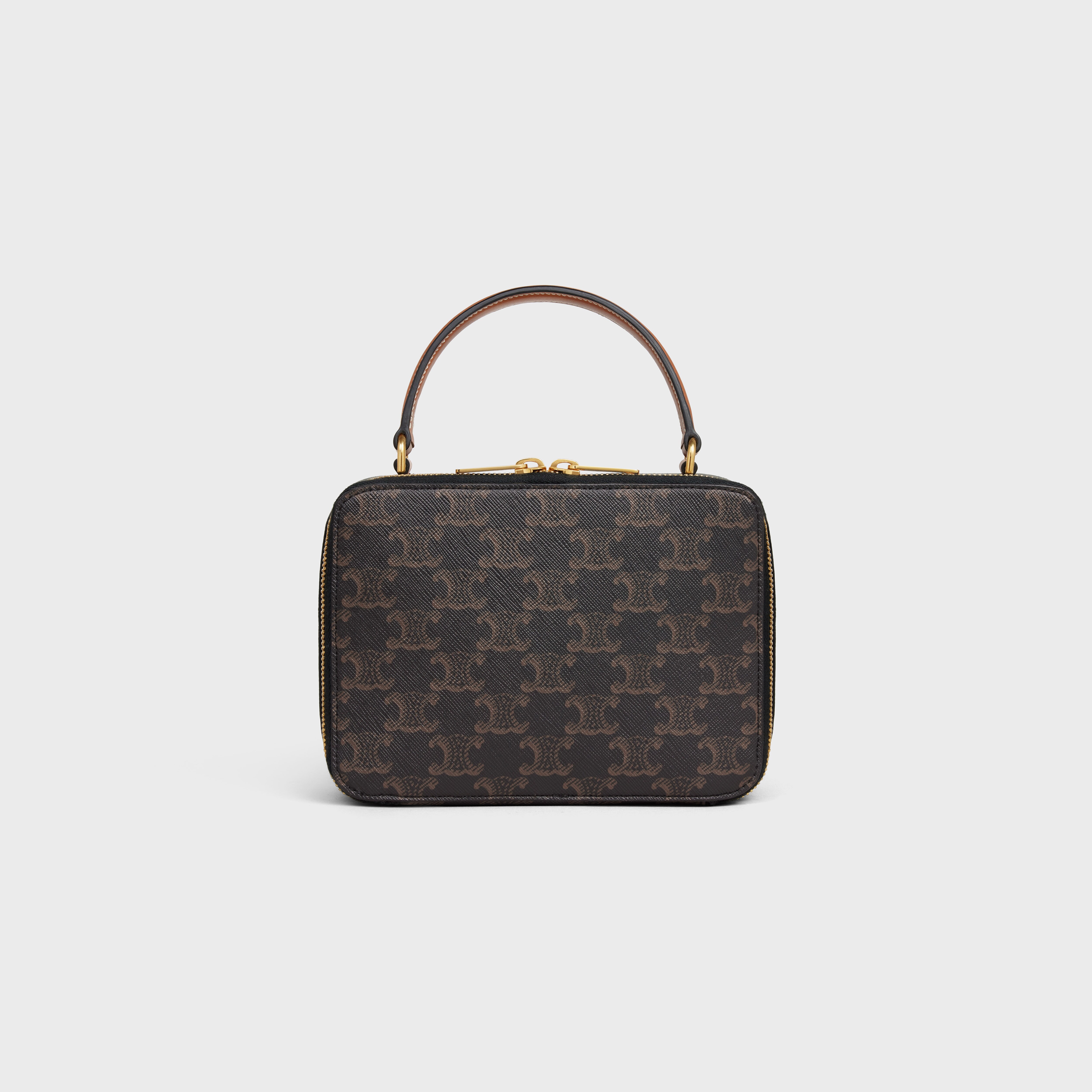 VANITY BOX IN TRIOMPHE CANVAS AND CALFSKIN - TAN | CELINE