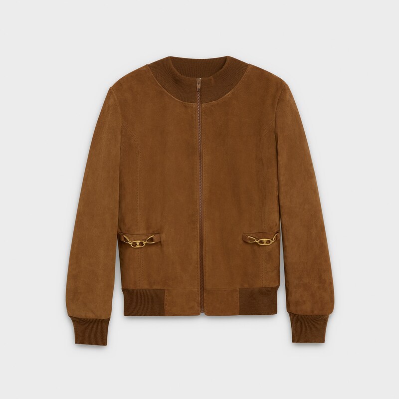 rectangle blouson in suede - null | CELINE