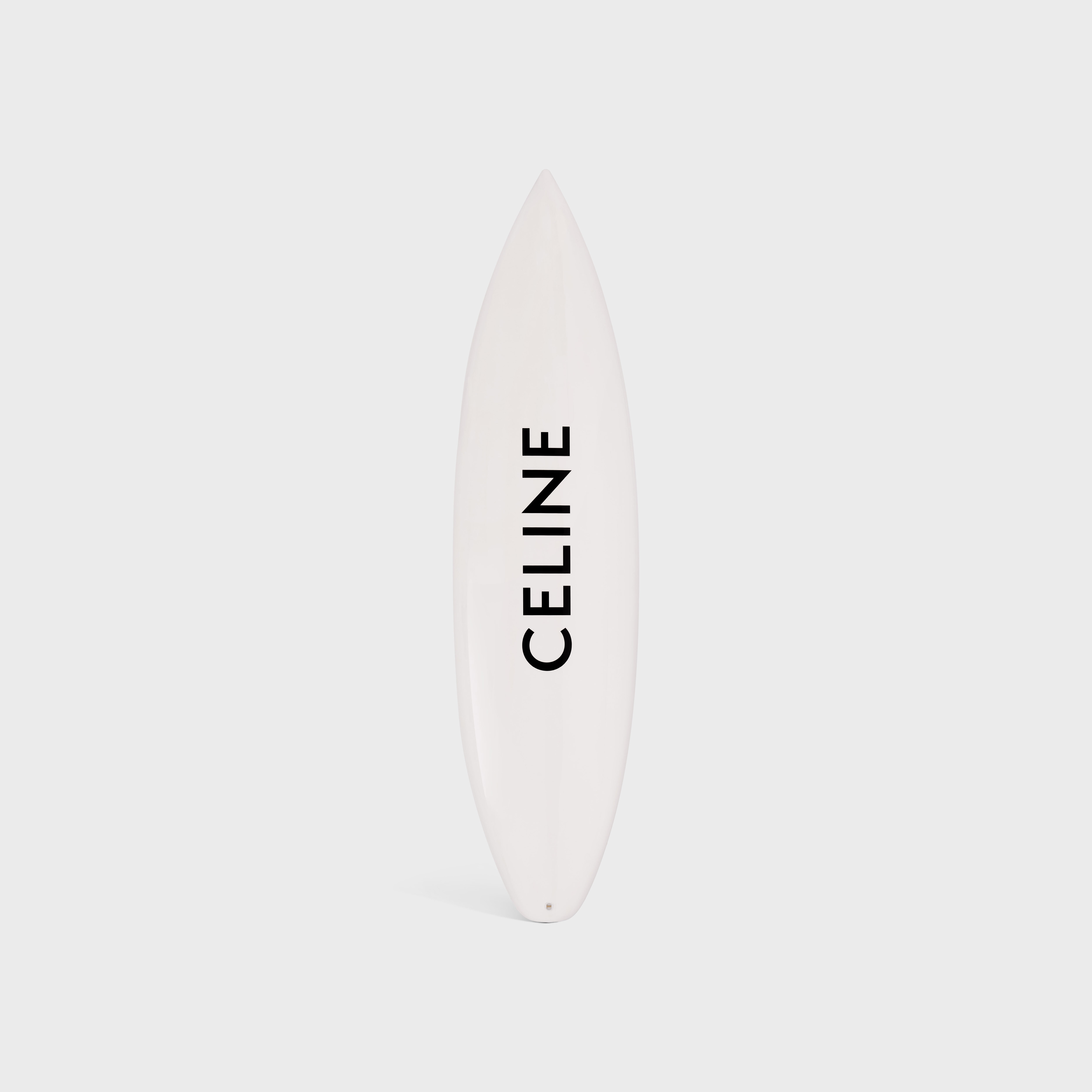 WHITE SHORTBOARD WITH CELINE BLACK LOGO IN RESIN AND FIBERGLASS - WHITE ...