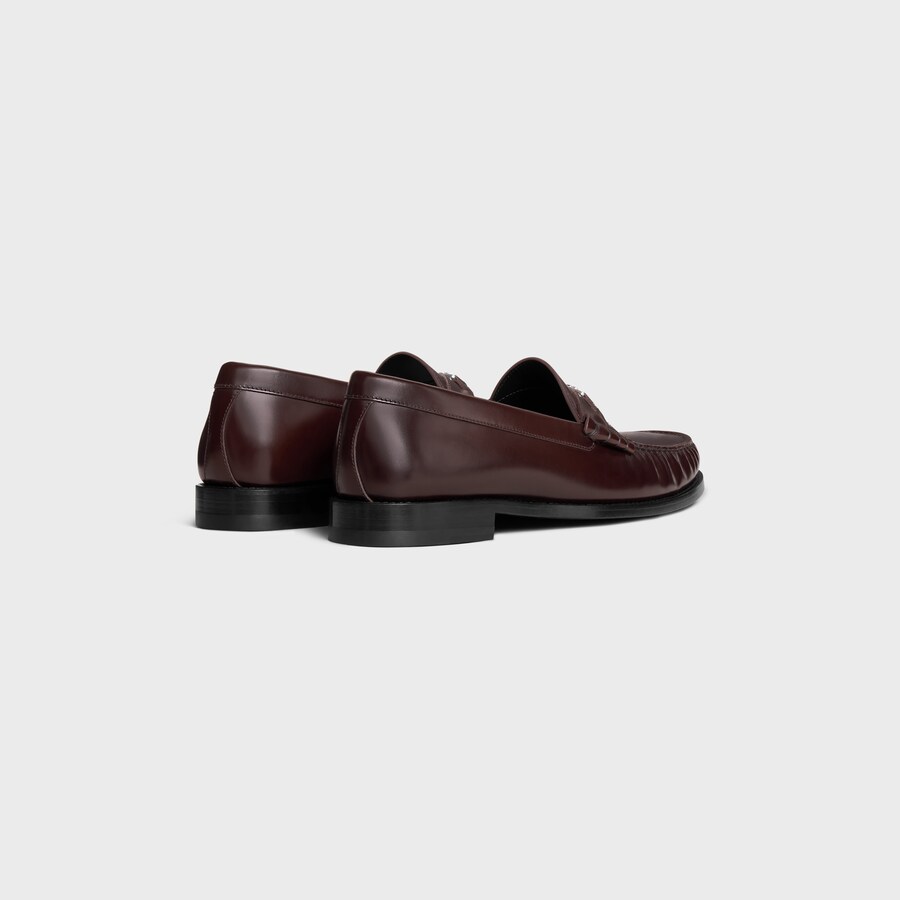 CELINE LUCO TRIOMPHE LOAFER IN POLISHED BULL - DARK BROWN/SILVER | CELINE