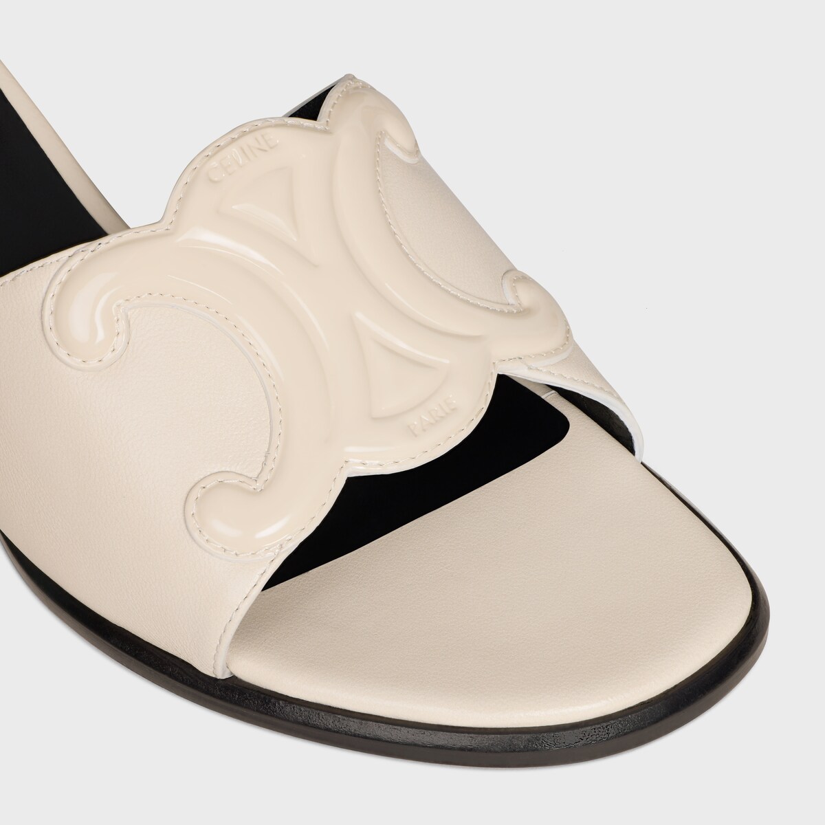 CELINE CLEMENCE MULE IN LAMBSKIN AND PATENT CALFSKIN - | CELINE
