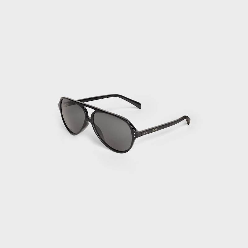 Black Frame 17 Sunglasses in Acetate with Polarized Lenses - null | CELINE