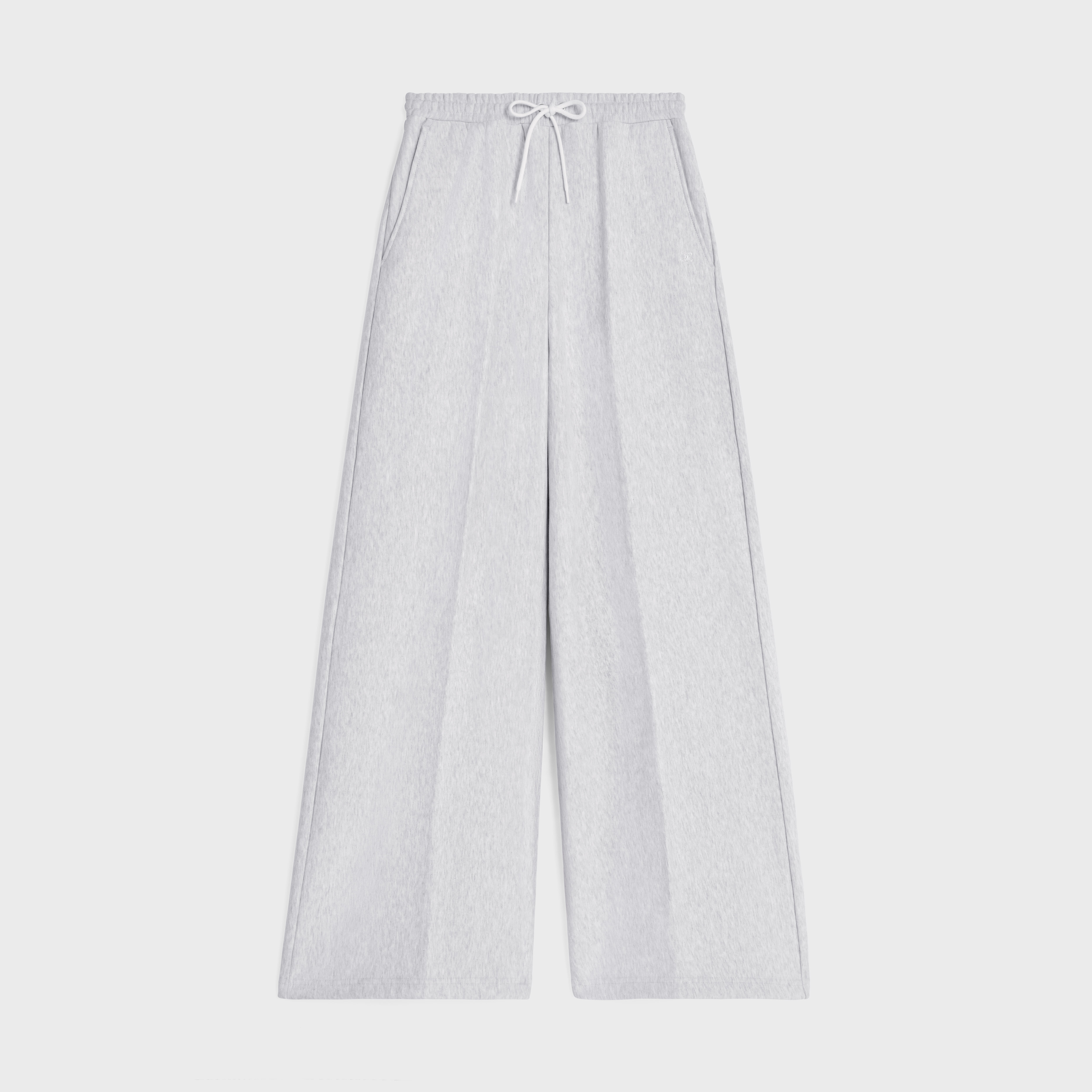 Flared jogging IN cotton fleece - PALE GREY/ OFF WHITE | CELINE