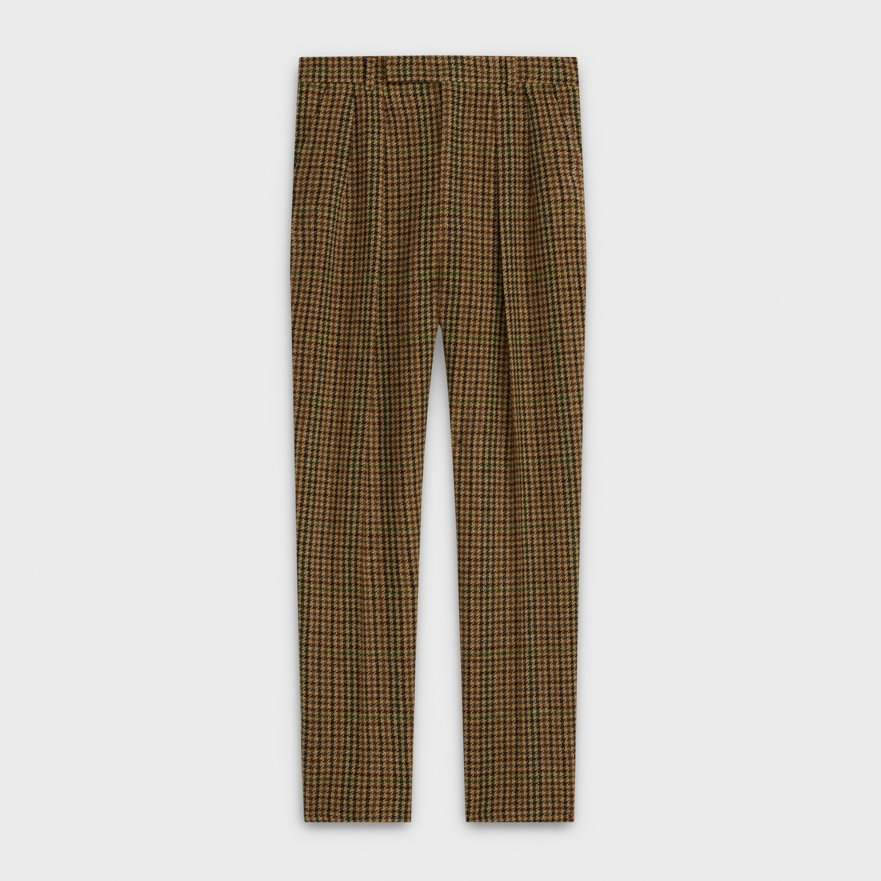 new wave pants with two pleats in checked wool - null | CELINE