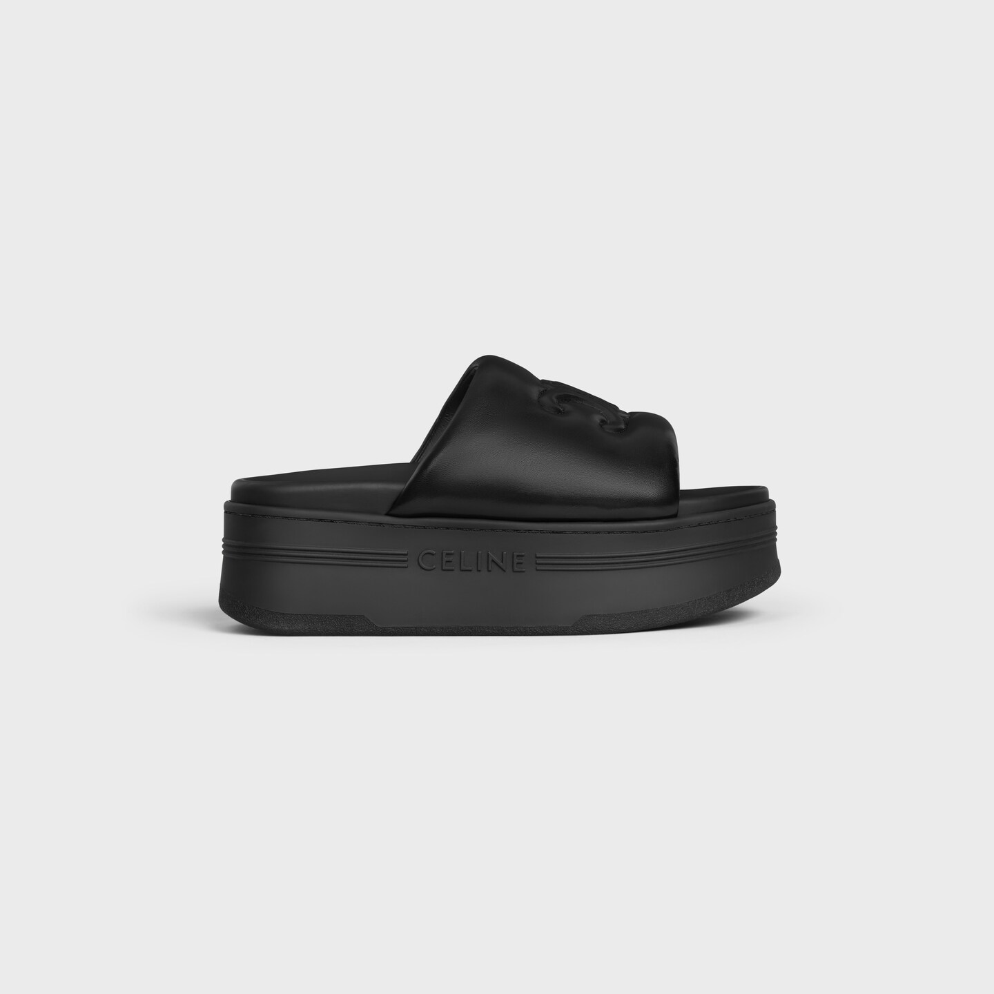 CELINE BLOCK SLIDE WITH TRIOMPHE IN LAMBSKIN - | CELINE