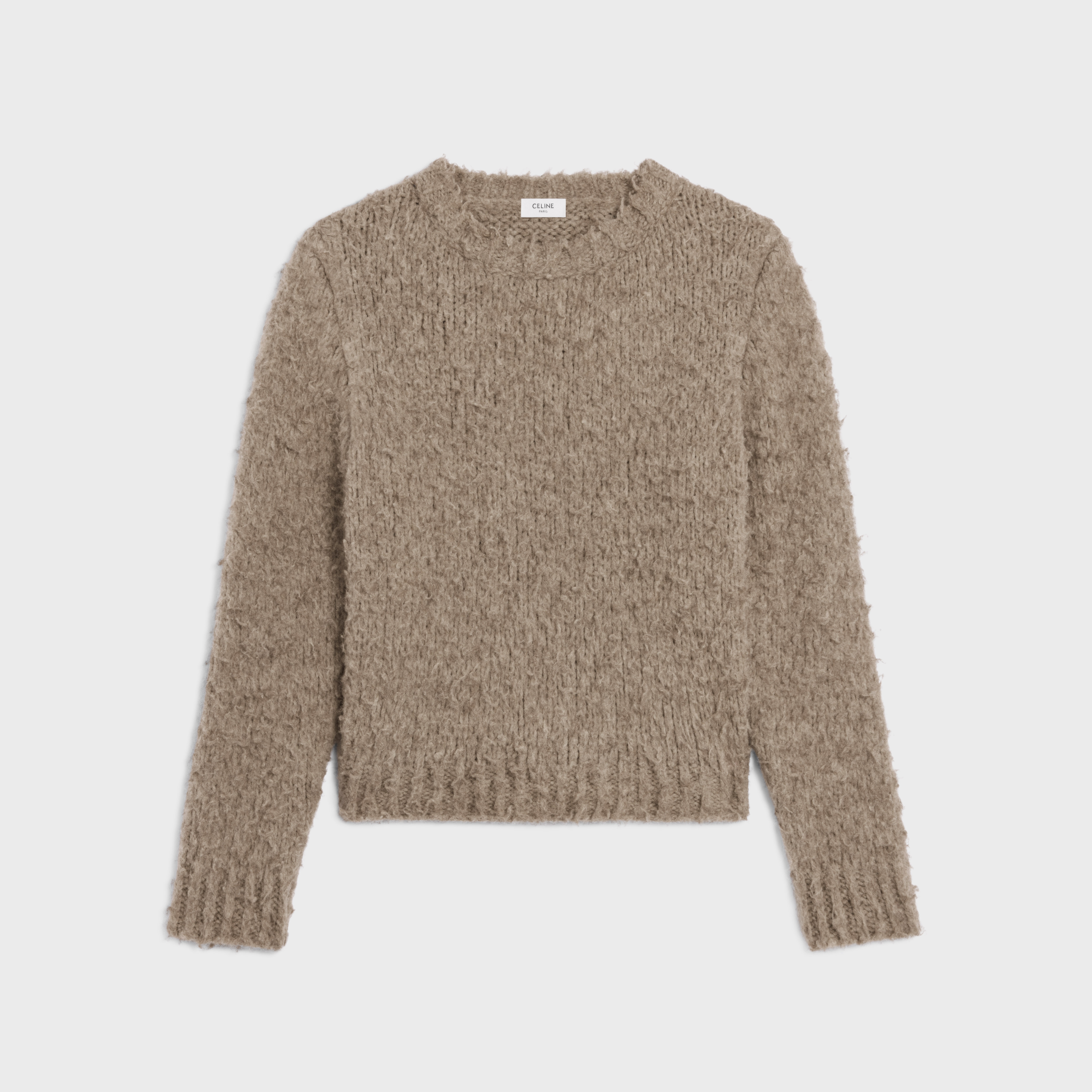 crewneck sweater IN YAK WOOL - DARK TAUPE | CELINE