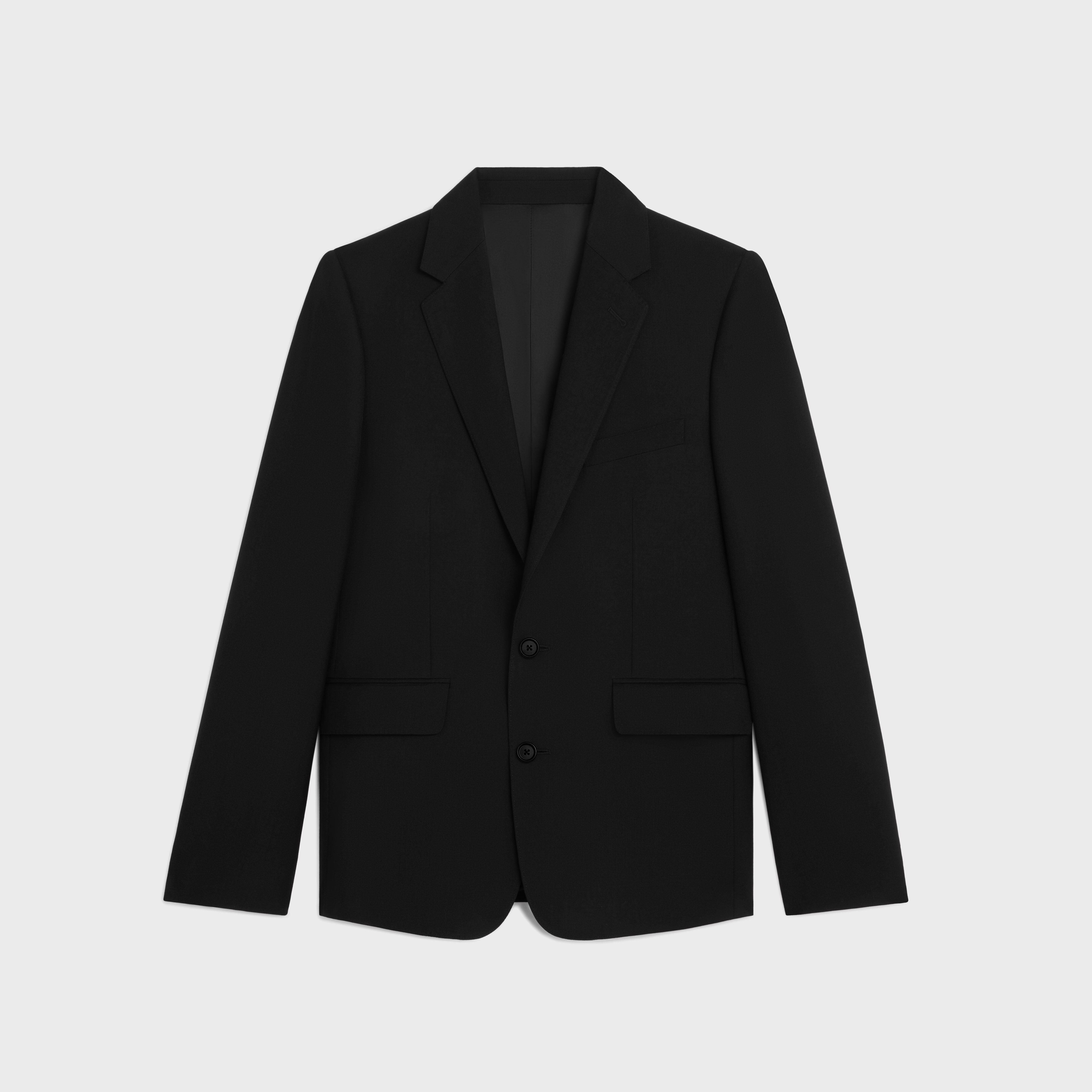 羊毛GABARDINE混紡短外套 - 黝黑色 | CELINE | 賽琳