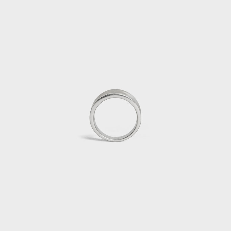 Simple Forms Curved Ring in Brass with Rhodium finish - null | CELINE