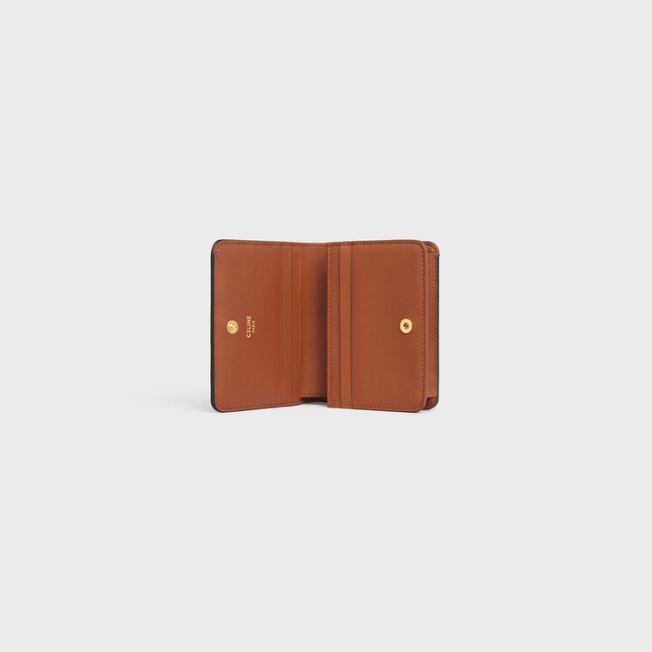 TRIOMPHE COMPACT WALLET IN TRIOMPHE CANVAS - TAN | CELINE