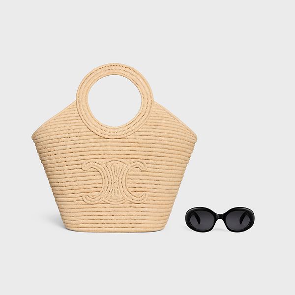 BRAIDED PANIER IN RAFFIA - NATURAL | CELINE